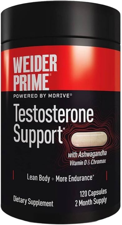 Weider Prime Testosterone Supplement for Men, Healthy , Support to Help ...