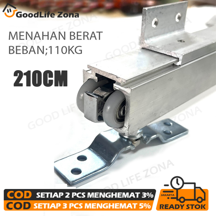 Rel Sliding Set Komplit 210 cm/Rel Pintu Geser Sliding/Rel Sliding ...