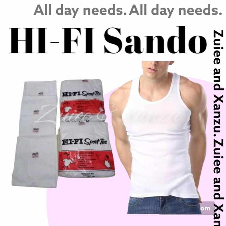 Lacaofactory9 Best Plain White Hifi Sando for Men Cotton Fabric Comfy ...