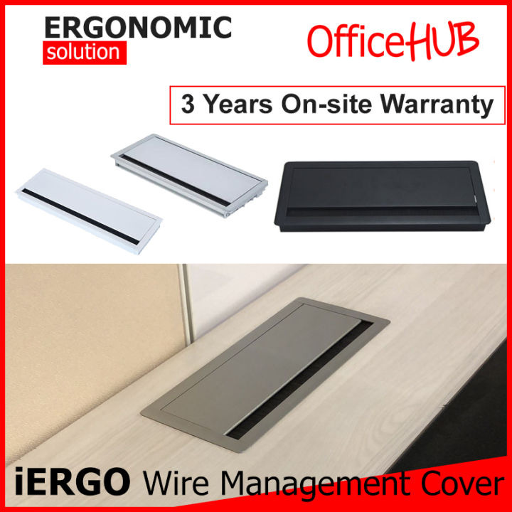 OFFICEHUB Aluminum Flip up cover box soft close flip up desktop Cable ...