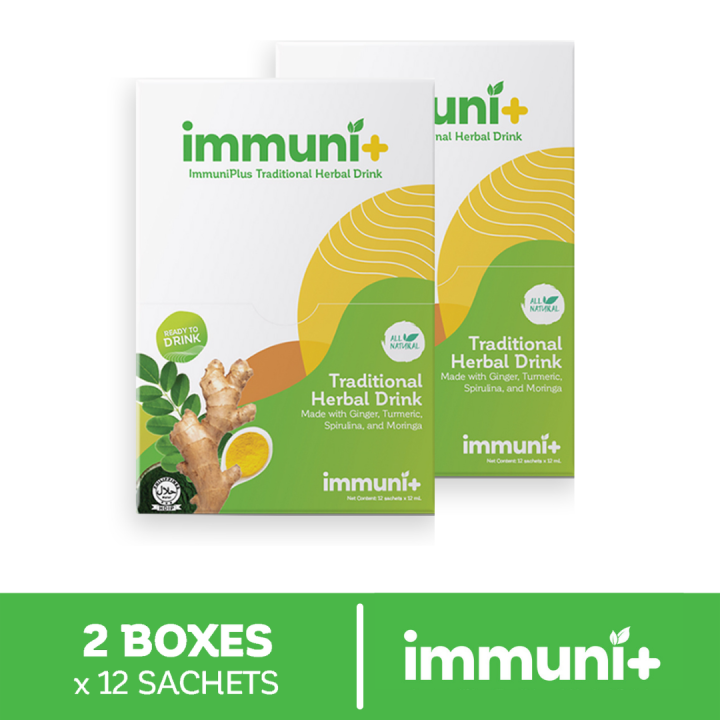 Immuni+ (ImmuniPlus Traditional Herbal Drink) 2 boxes x 12 sachets x 12 ...