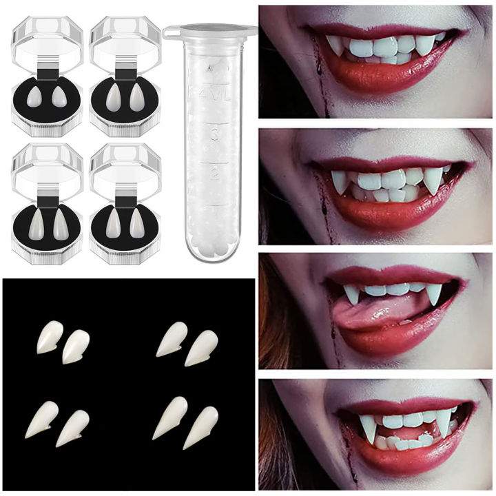1 Pair Halloween Vampire Teeth Fangs Dentures Prop Party Costume DIY ...
