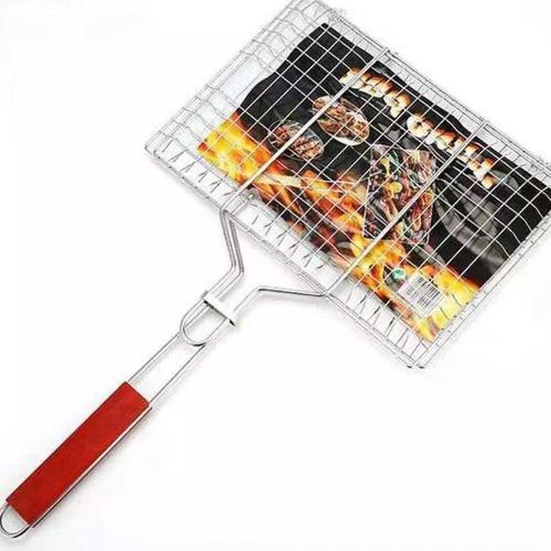 BBQ Fish Meat Net Barbecue Grill Stainless Steel Mesh Wire Clamp ...