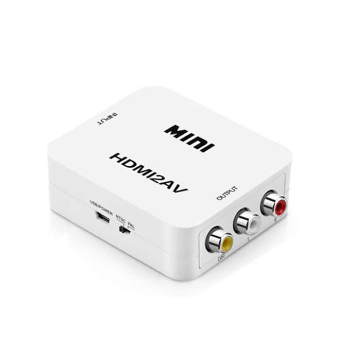 Hdmi-to-aV converter set-top box is connected to old TV computer hdml ...