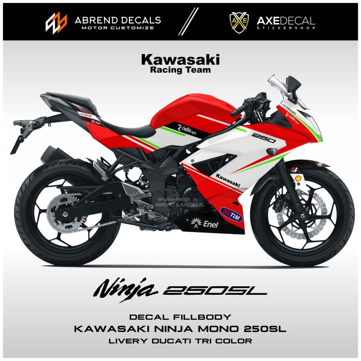 DECAL FULLBODY KAWASAKI NINJA MONO 250 SL LIVERY DUCATI PANIGALE TRI ...