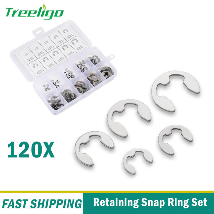 🔥PHILIPPINES STOCK🔥120 E Clips C Circlip Stainless Steel Kit Retaining ...