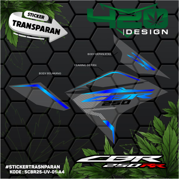 STIKER STRIPING TRANSPARAN UV CBR250RR MOTIF SIMPLE TERBARU - SCBR25-UV ...