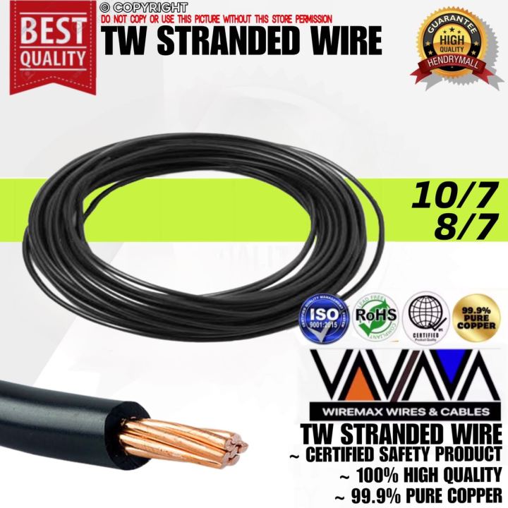 WIREMAX TW WIRE / THW THERMOPLASTIC WATER RESISTANT WIRE PURE COPPER 99 ...