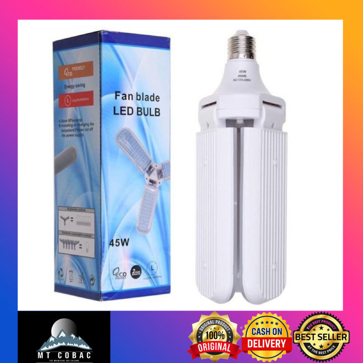 Foldable Fan Blade LED Light Bulb Indoor Led Light Room Light Outdoor ...