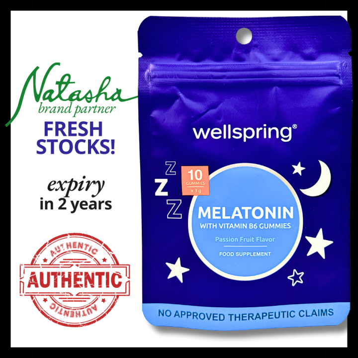 Wellspring Melatonin With Vitamin B6 Gummies Pouch 10gums by Natasha co ...