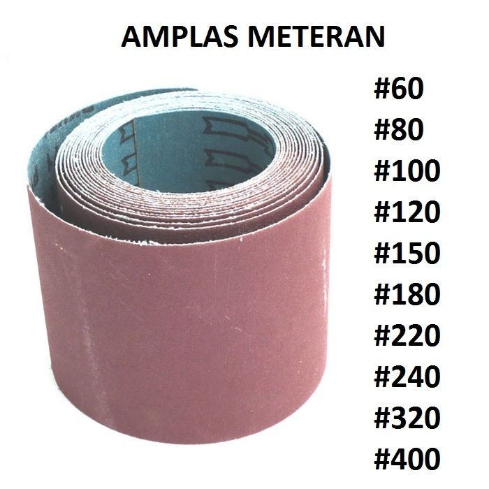 Amplas Meteran Kain Kayu Besi 60 80 100 120 150 180 240 280 320 360 400 ...