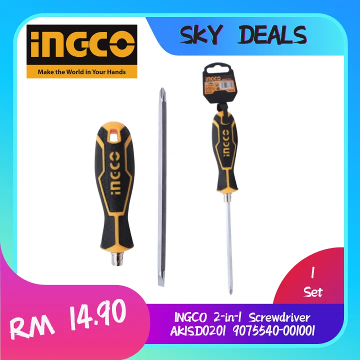 INGCO 2 IN 1 Screwdriver AKISD0201 9075540-001001 | Lazada