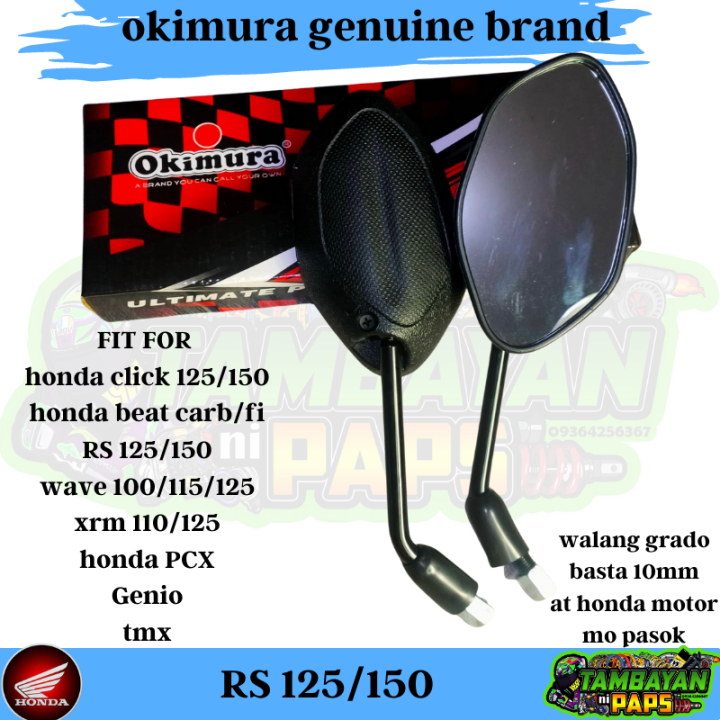 ORIGINAL OKIMURA GENUINE 10MM NO GRADE SIDEMIRROR FOR RS 125/150 beat ...
