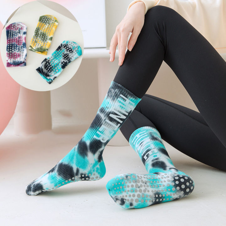 CEEKEY ถุงเท้าโยคะถุงเท้ากลางสำหรับเด็กถุงเท้ากีฬากันลื่นแบบมืออาชีพผ้า ...