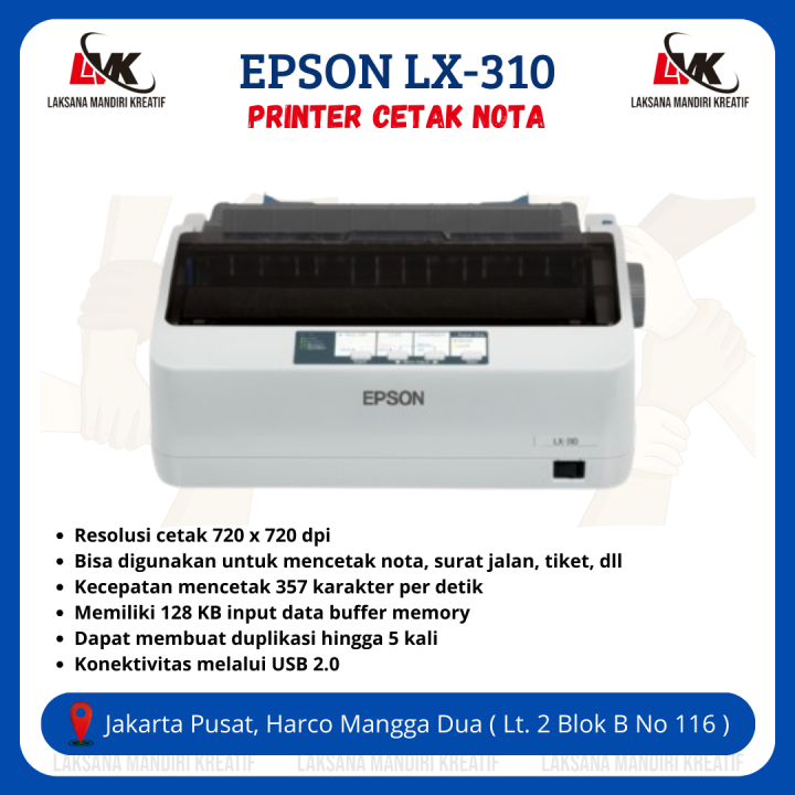 Printer EPSON LX 310 printer buat cetak nota 3 plai rangkap siap pakai ...