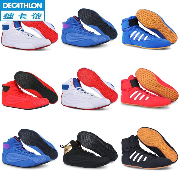 Decathlon professional boxing shoes men's weightlifting high-top gym ...