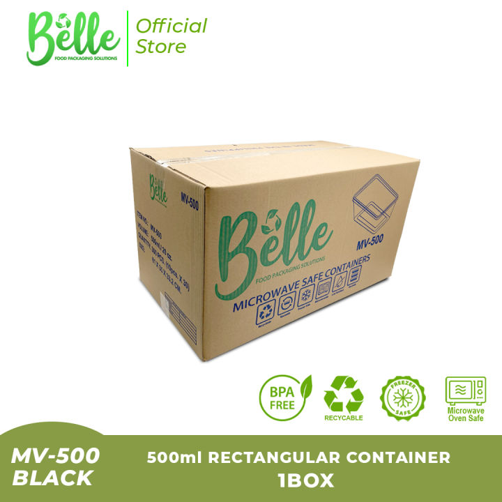 Belle RE 500 Microwavable Container 500mL Rectangular Series 1BOX | Lazada PH