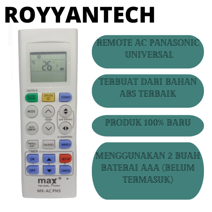 REMOTE AC PANASONIC UNIVERSAL MAX RHEMOT AIR CONDITIONER PANASONIC ...