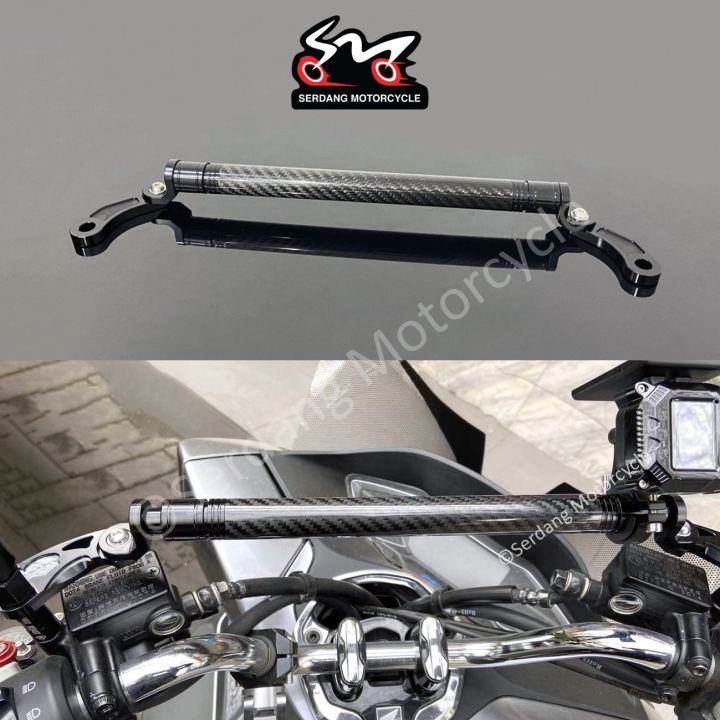 Premium Carbon Fiber Navigation Bar Motorcycle Scooter Handle Cross Bar ...