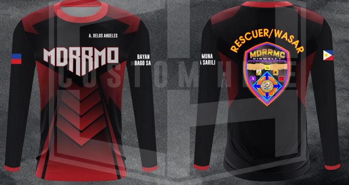 acb5f High quality red mdrrmo rescuer wasar full sublimation long ...