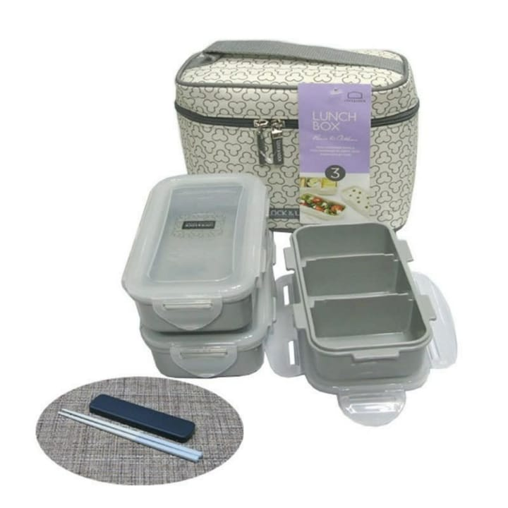 Lock & Lock Lunch Box Clover Set 3 / LOCK&LOCK Lunch Box Clover Bag 3P ...