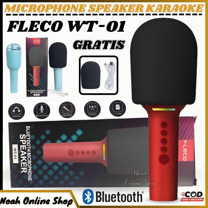 Mic Bluetooth Speaker Karaoke FLECO WT-01 FM,TF, USB Bluetooth / Mix ...
