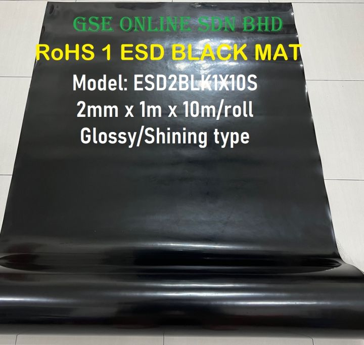 ESD Black Mat / Antistatic Rubber Mat, Black, Glossy/Shining, Size ...