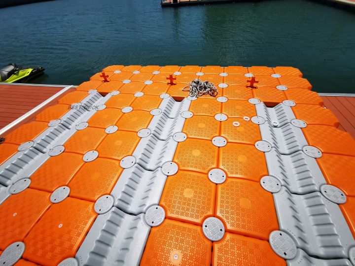 Newly designed wharf compression groove V-shaped plastic pontoon ...