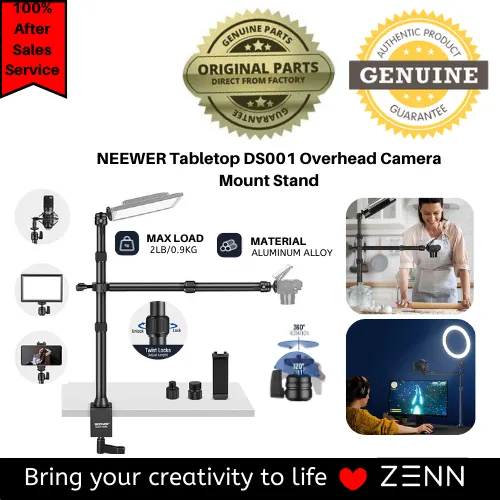 Neewer Camera Desk Mount Stand with DS001 Auxiliary Holding Arm | Lazada