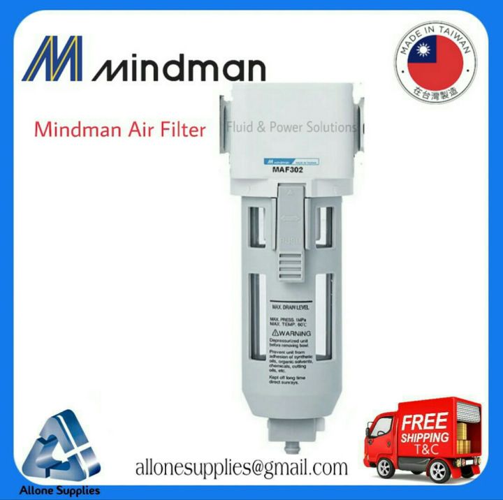 Mindman MAF302 1/4",3/8" and 1/2" Air Filter Unit "Made in Taiwan ...
