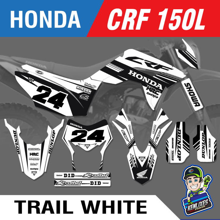 Honda CRF 150 Full Body Sticker Decals Trail White Edition Kenlixes ...