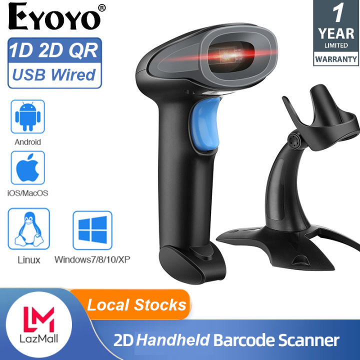 【Local stocks and 1~3 days delivery】Eyoyo Handheld 1D 2D USB Wired ...