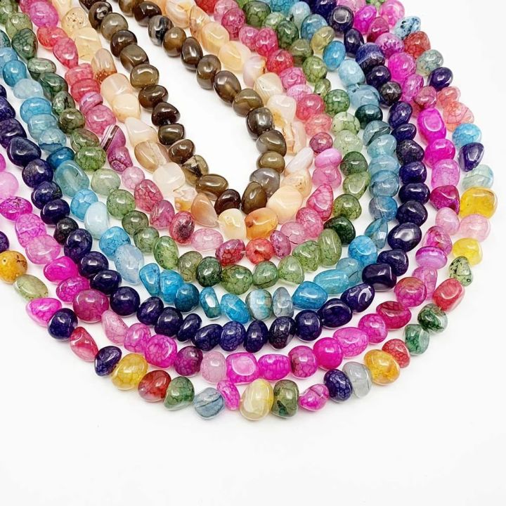 10mm Strand 15'' Natural Stone Dragon Vein Agates Bead Irregular Loose ...