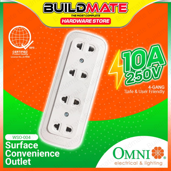 OMNI Surface 4 Gang Convenience Outlet Flat / Round WSO004 - BUILDMATE ...