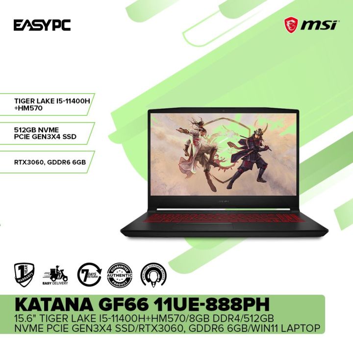 EasyPC | MSI Katana GF66 11UE-888PH 15.6" Tiger Lake i5-11400H+HM570 ...