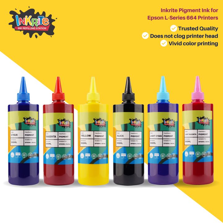 Inkrite Pigment Ink for Epson L-Series 664 Printers, 500 ml | Lazada PH