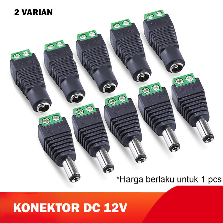 Konektor DC 12V Power Adaptor Male Female Jack Sambungan Socket Adapter CCTV Kamera Led Strip ...