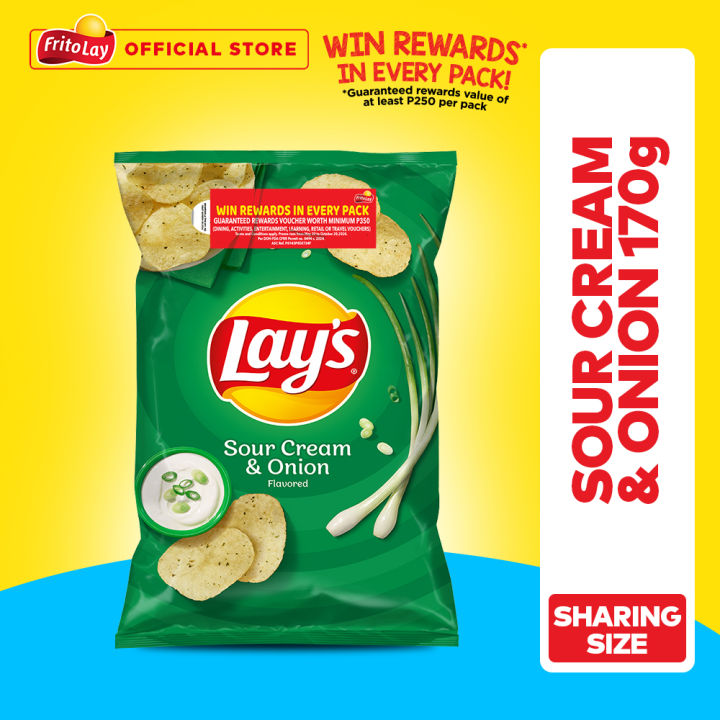 SURE WIN REWARDS PROMO: Lay's Sour Cream & Onion Potato Chips 170g ...