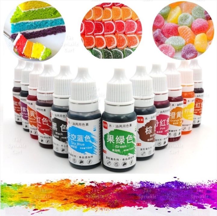 Natural Ink Food Coloring Liquid 10ml Bottle for Baking Arts & Crafts ...