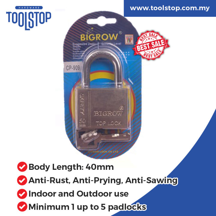 Bigrow 40mm Stainless Steel Padlock | Lazada