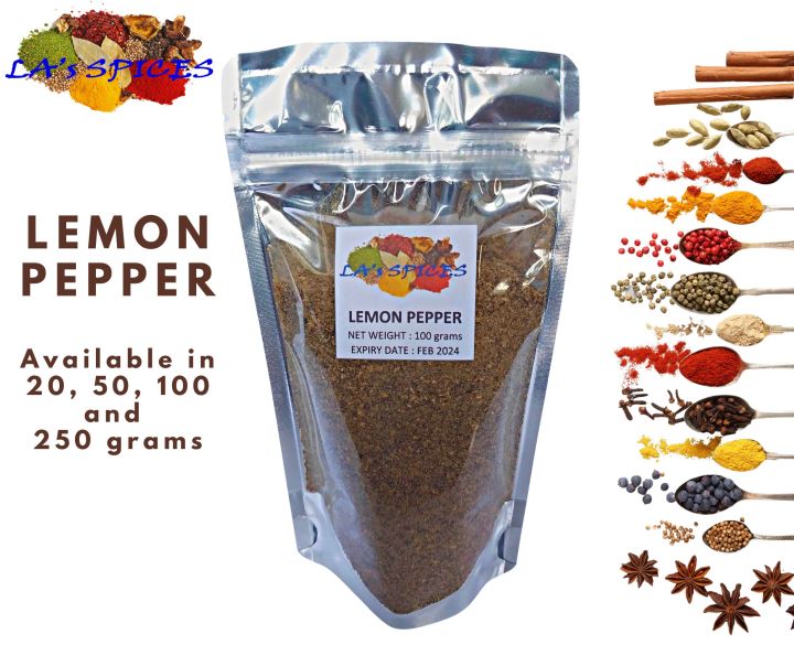 LEMON PEPPER - 20 grams, 50 grams, 100 grams, 250 grams or 500 grams ...