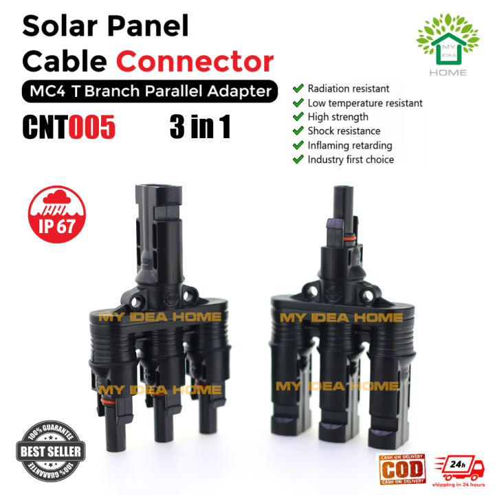 Solar Panel Cable connector MC4 3 in 1 T Branch Parallel Solar PV ...