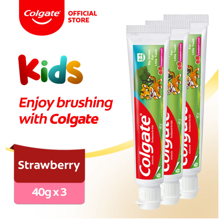 Colgate Kids Tiger Toothpaste - Strawberry, Kids Ages 2-5, Anticavity ...
