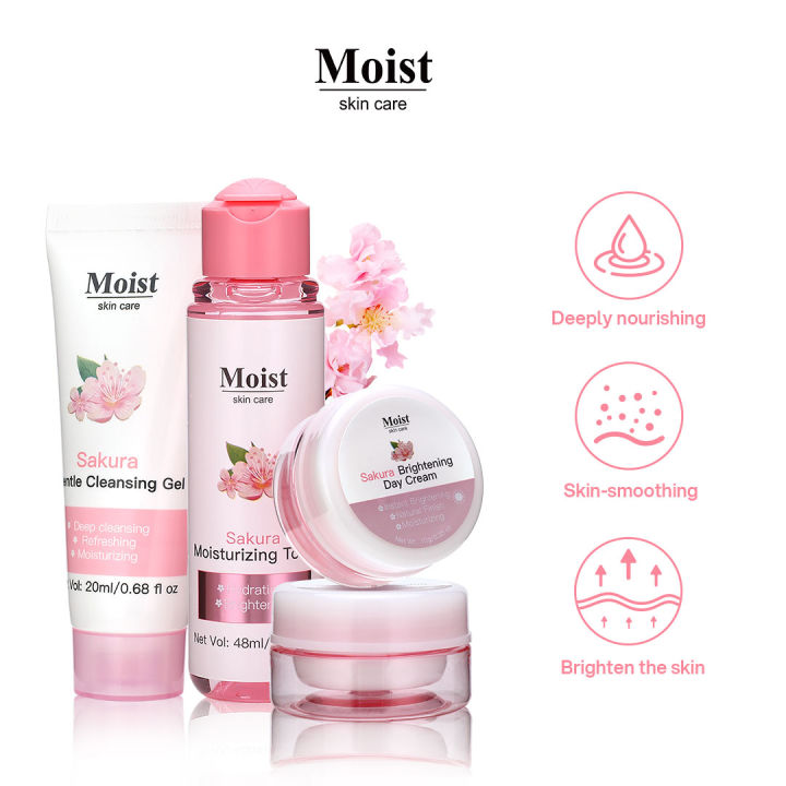 MOIST SKINCARE Sakura Hydration & Brightening Skin Care Set kits with ...