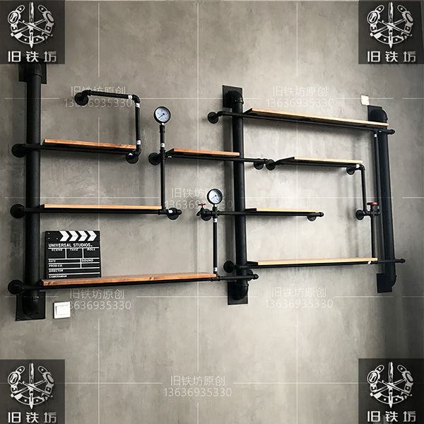 Industrial wind decorative wall rack wall bracket wall layered ...