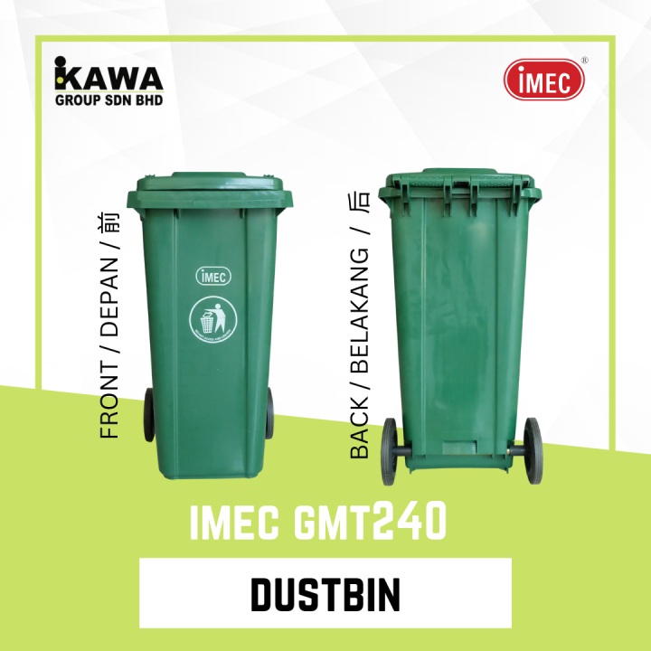 Tong Sampah Mudah Alih | Dua Roda | IMEC GMT240 240L/120L | Lazada