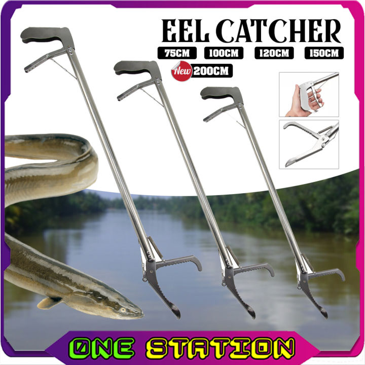 Stainless Steel Reptile Catcher Stick Grabber Eel Catcher Eel Clamp Eel ...