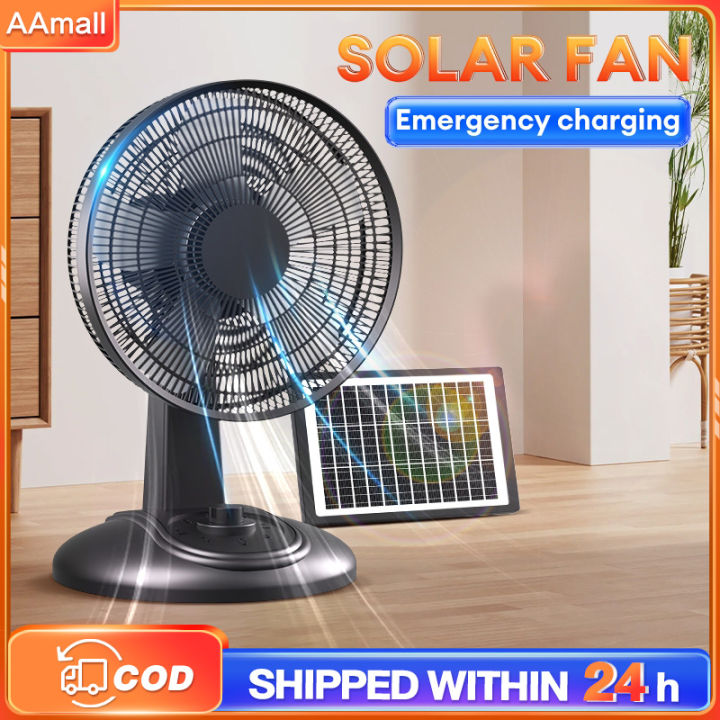 Kipas Solar DC Solar Fan Large Wind Portable Fan Desktop 16 Ultra Long ...