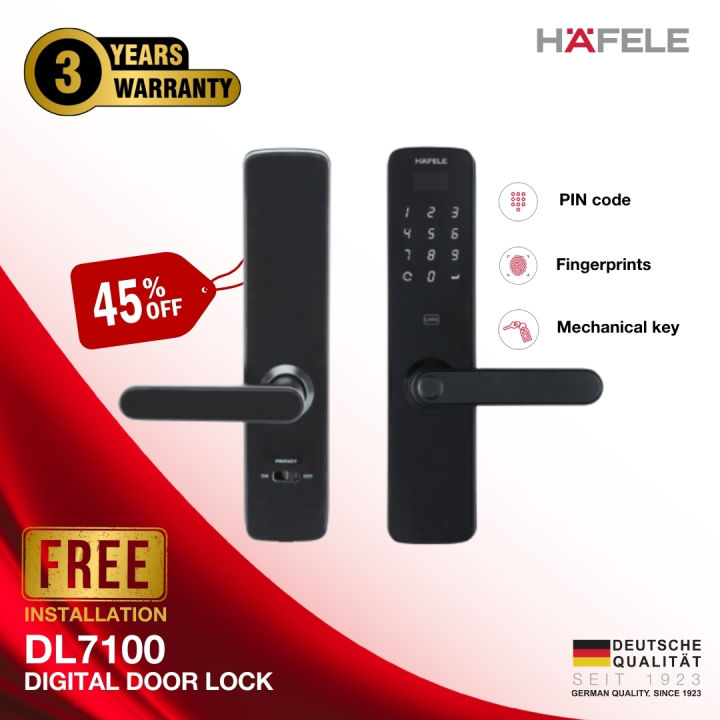 FREE INSTALLATION! Hafele DL7000 & DL 7100 with Fingerprint/ Key Card ...