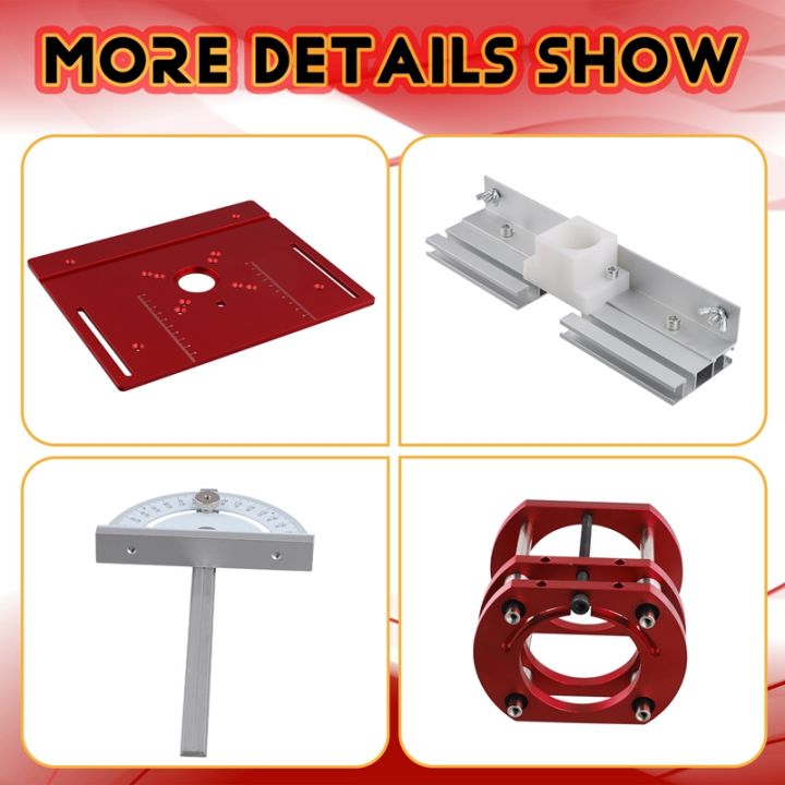 Woodworking Router Lift Kit Router Table Insert Plate Aluminum for 65mm ...